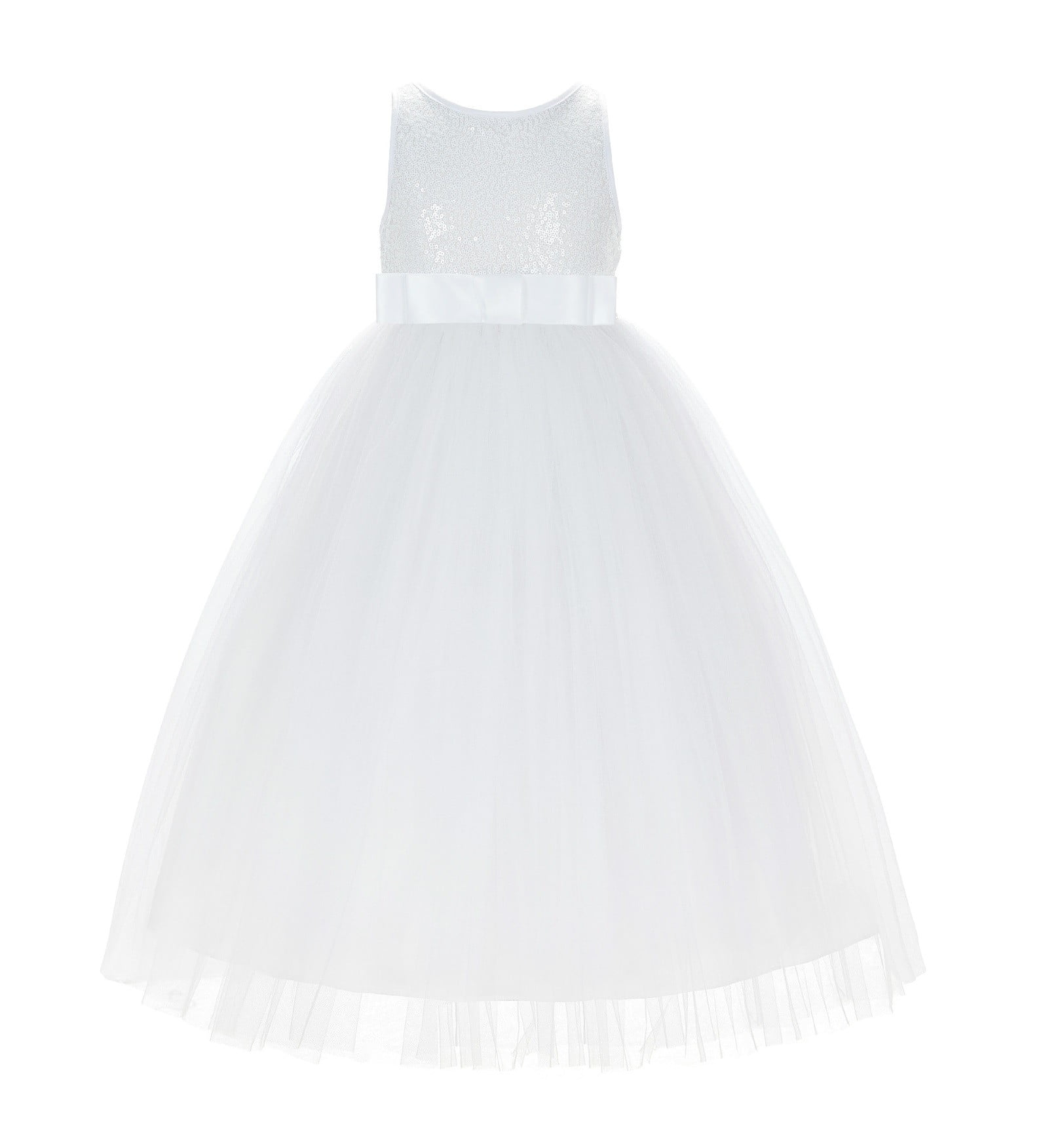 Ekidsbridal Sequins V-Back Junior Flower Girl Dress Communion Baptism ...