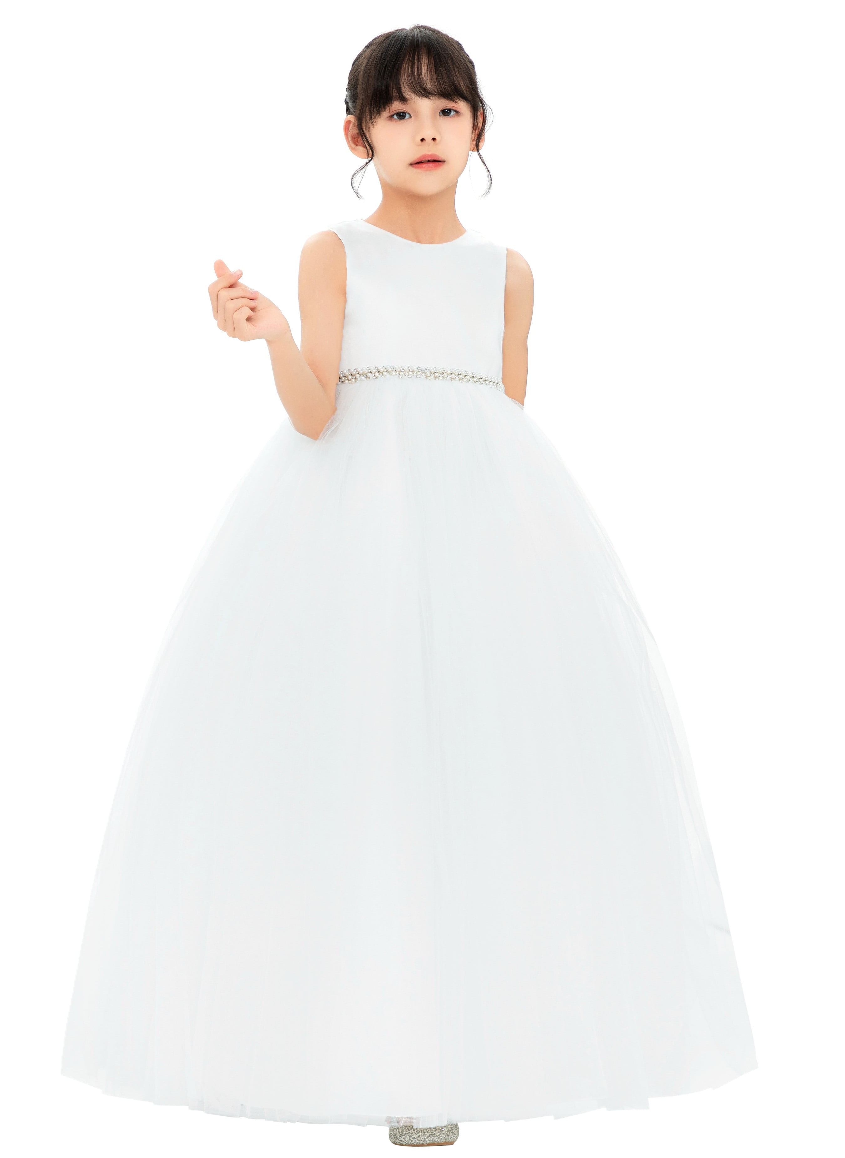 Ekidsbridal V-Back Flower Girl Dress Rhinestones for Pageants Junior ...