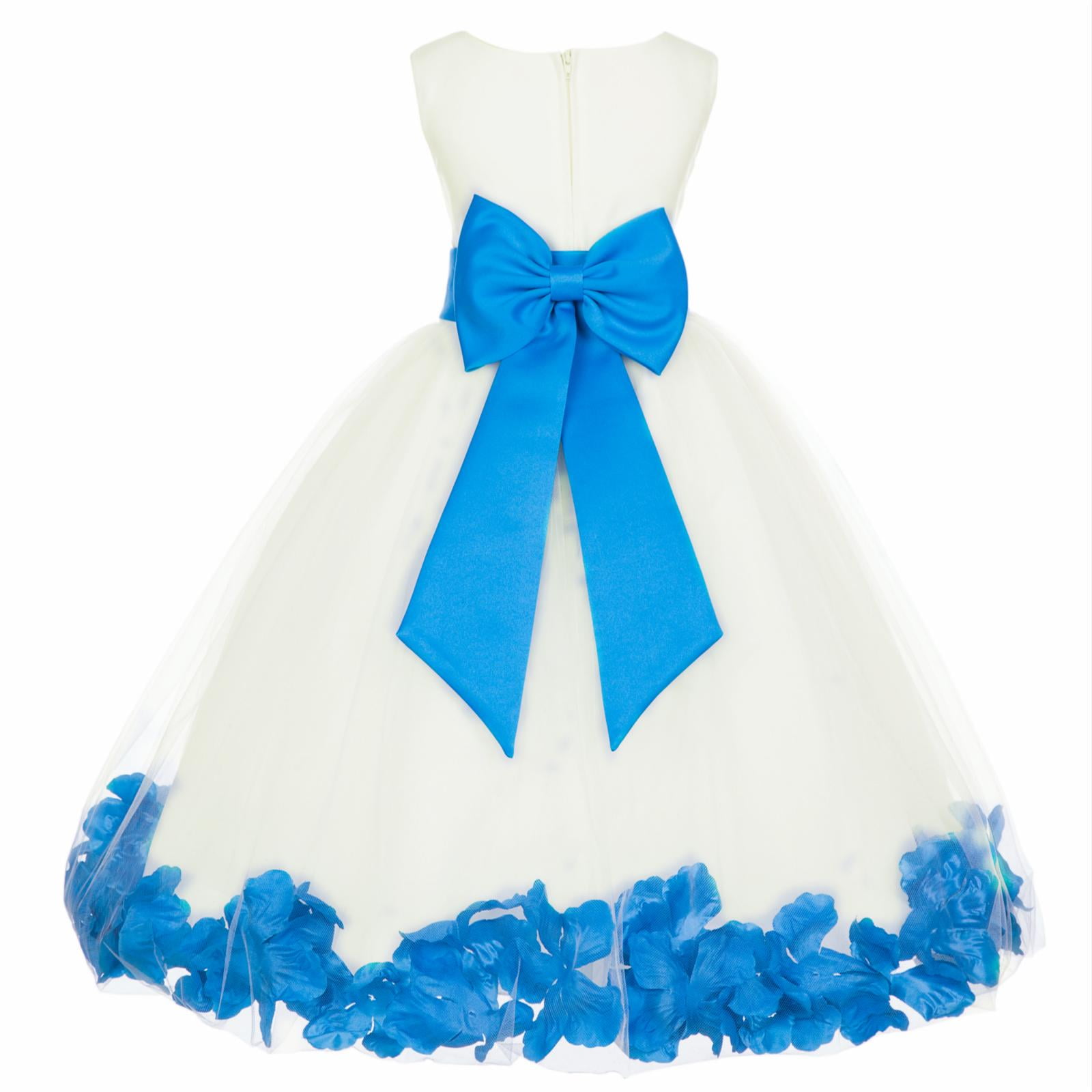 Ekidsbridal Wedding Pageant Rose Petals Ivory Tulle Flower Girl Dress ...