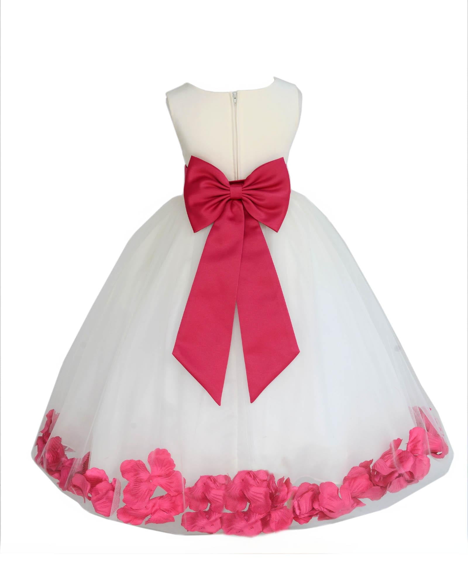 Ekidsbridal Wedding Pageant Rose Petals Ivory Tulle Flower Girl Dress ...