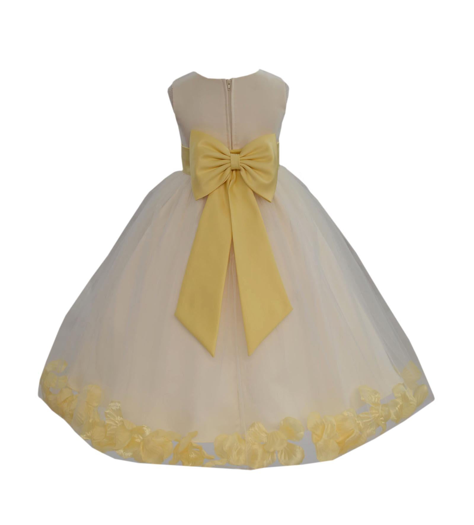 Ekidsbridal Wedding Pageant Rose Petals Ivory Tulle Flower Girl Dress ...
