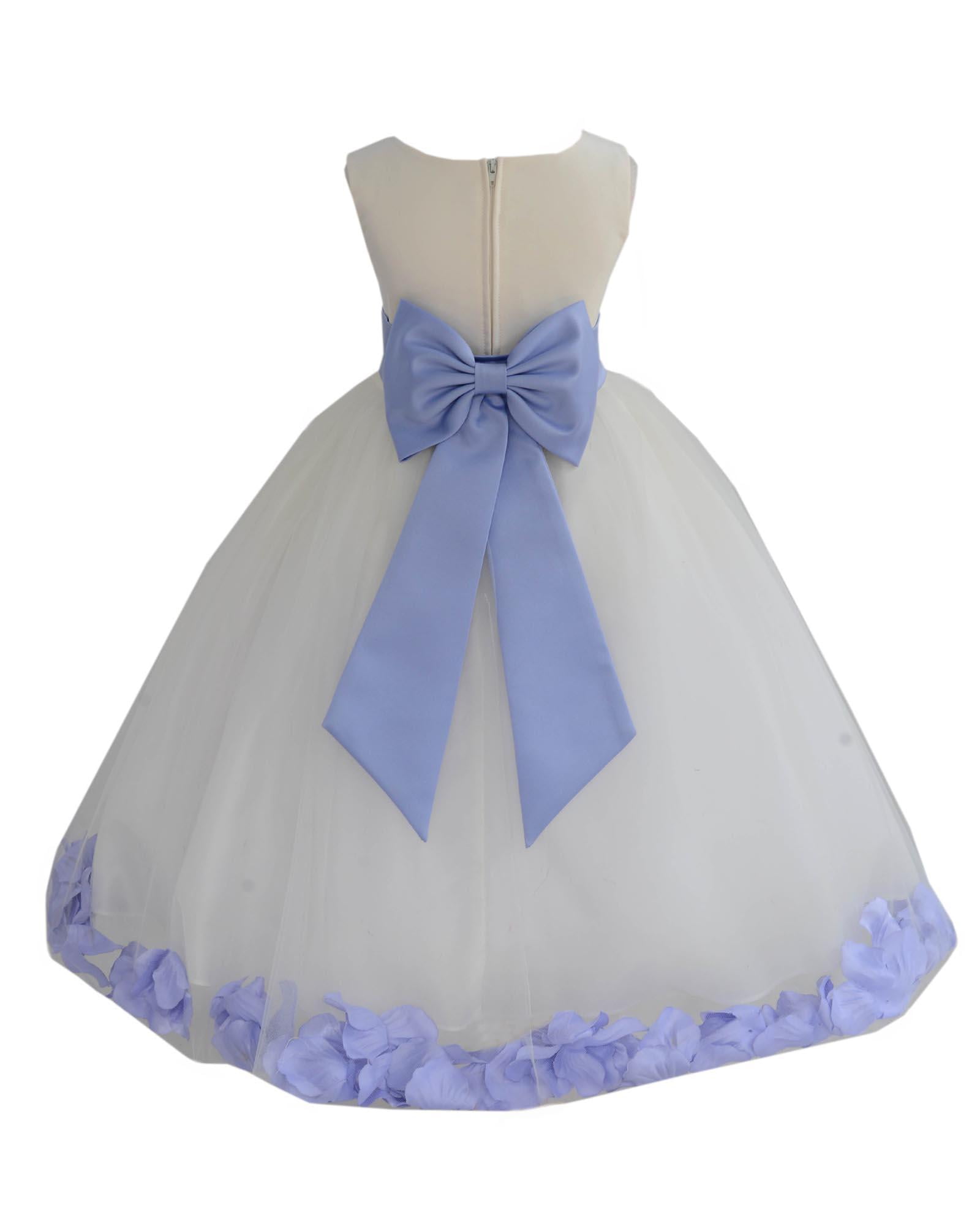 Ekidsbridal Wedding Pageant Rose Petals Ivory Tulle Flower Girl Dress ...