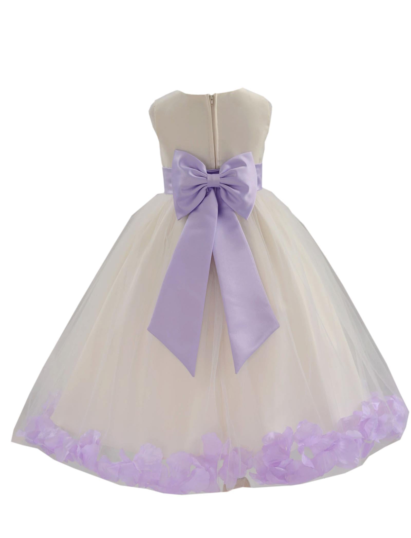 Ekidsbridal Wedding Pageant Rose Petals Ivory Tulle Flower Girl Dress ...