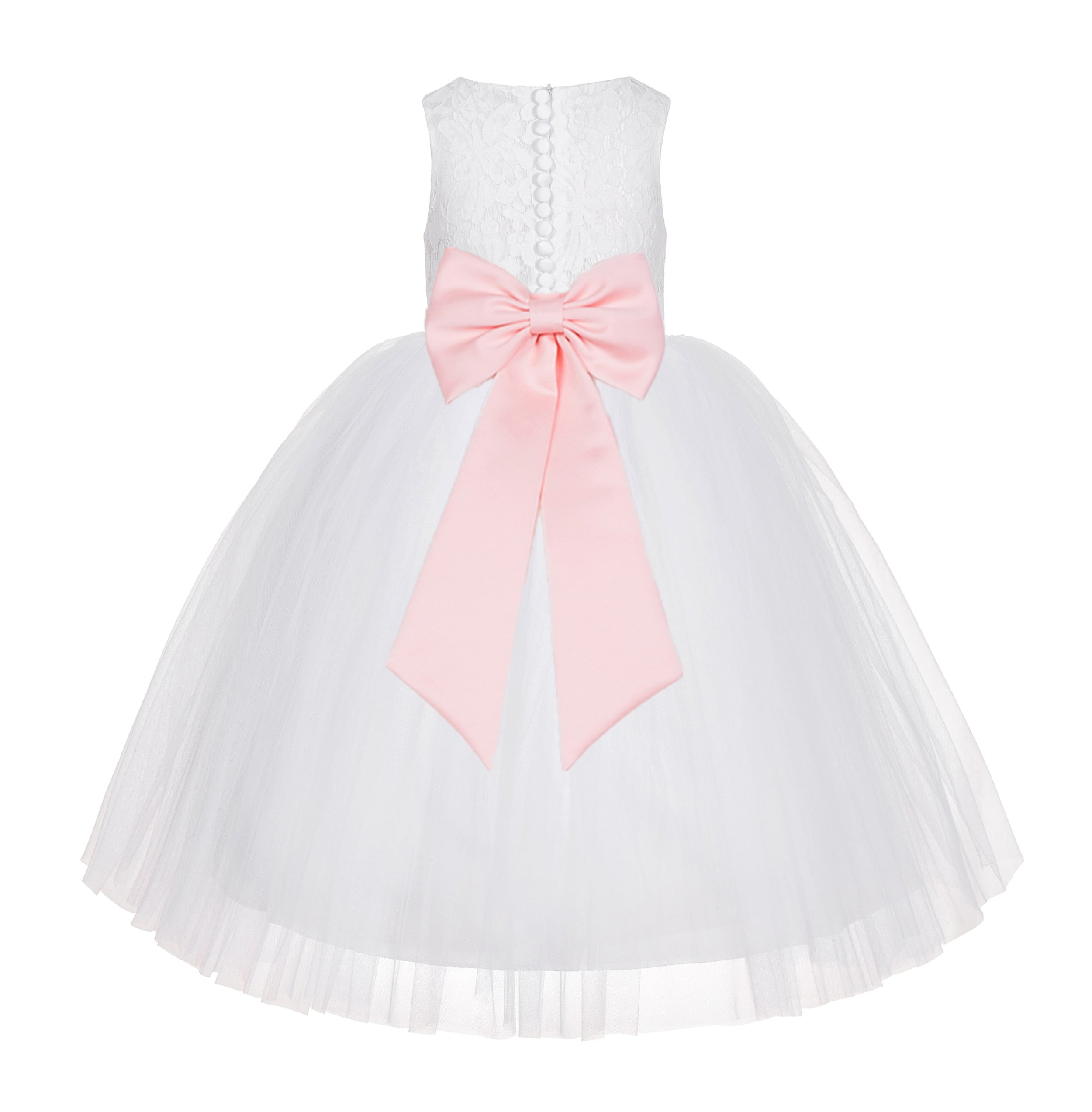 Ekidsbridal White Floral Lace Flower Girl Dress Wedding Mini Bridal ...