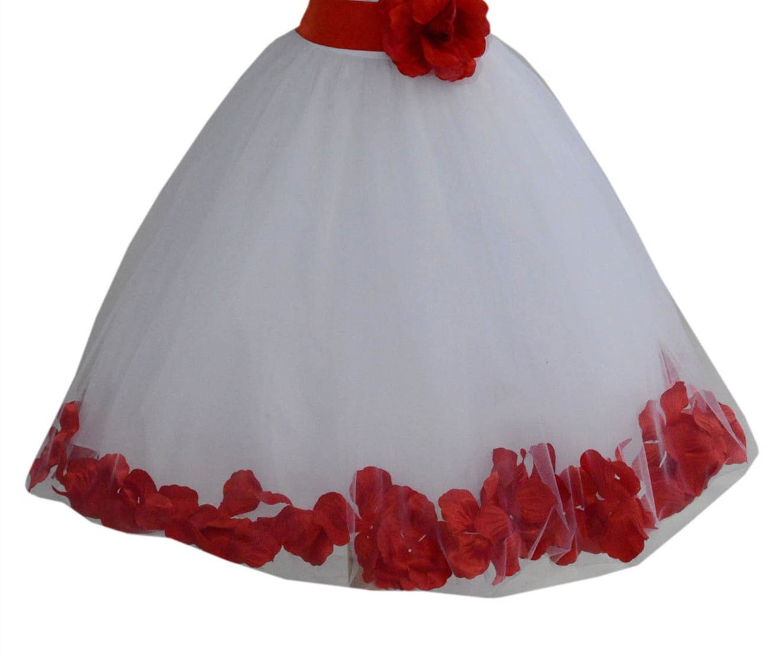 Ekidsbridal White Floral Lace Heart Cutout with Petals Flower Girl ...