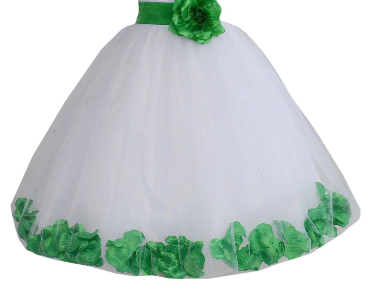 Ekidsbridal White Floral Lace Heart Cutout with Petals Flower Girl ...