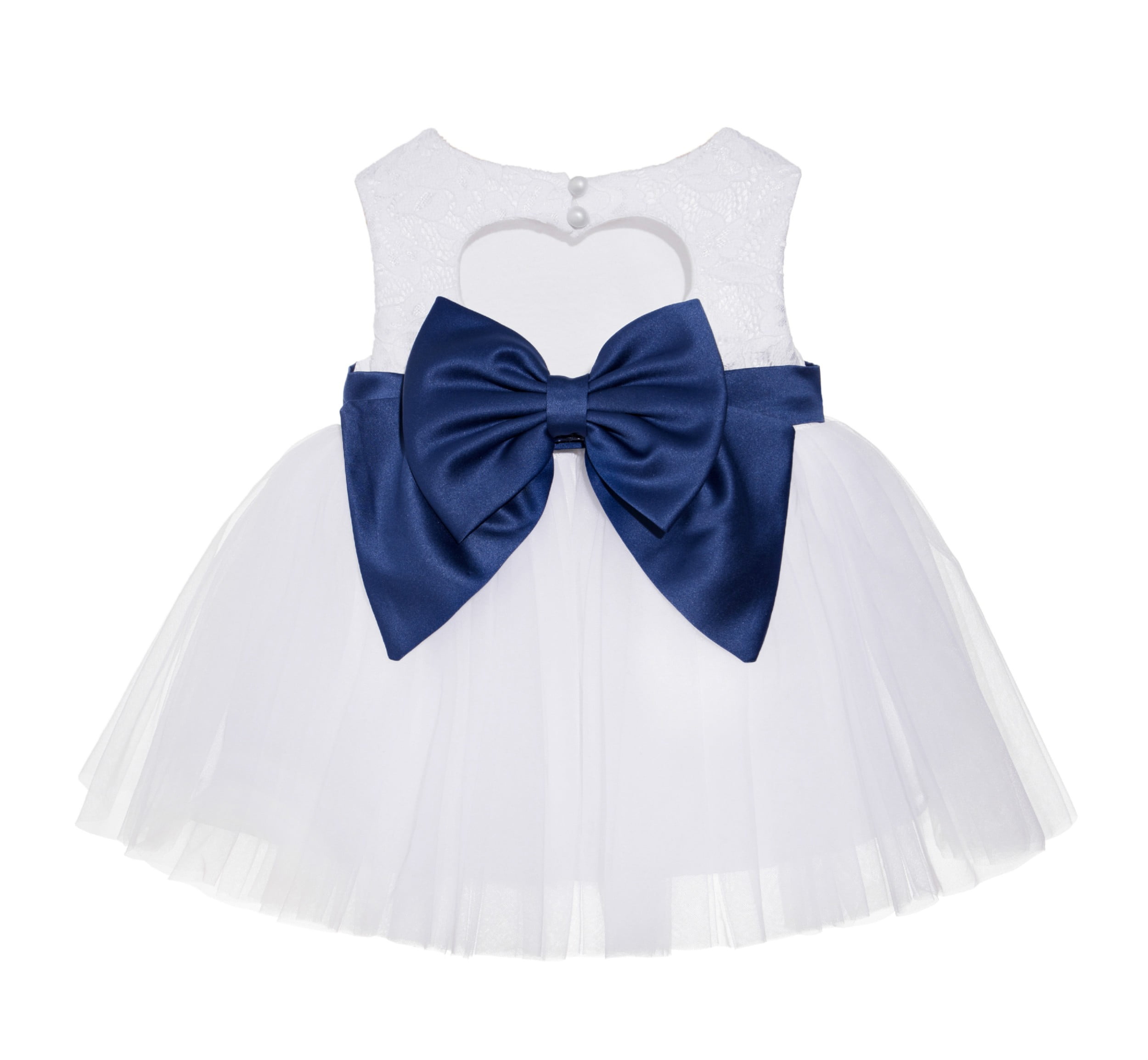 Ekidsbridal White Lace Heart Cutout Flower Girl Dress Mini Bride ...