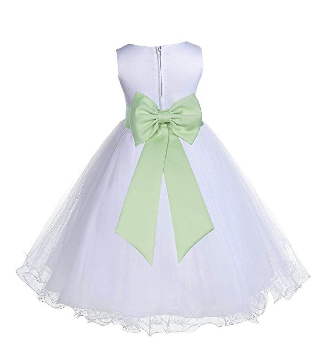 Ekidsbridal White Rattail Edge Tulle Flower Girl Dress Junior ...