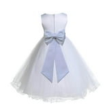 Ekidsbridal White Tulle Rattail Edge Flower Girl Dress Christening ...