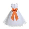 Ekidsbridal White Rattail Edge Tulle Flower Girl Dress Junior ...