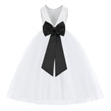 Ekidsbridal White V-Back Satin Special Occasion Dresses for Toddler ...