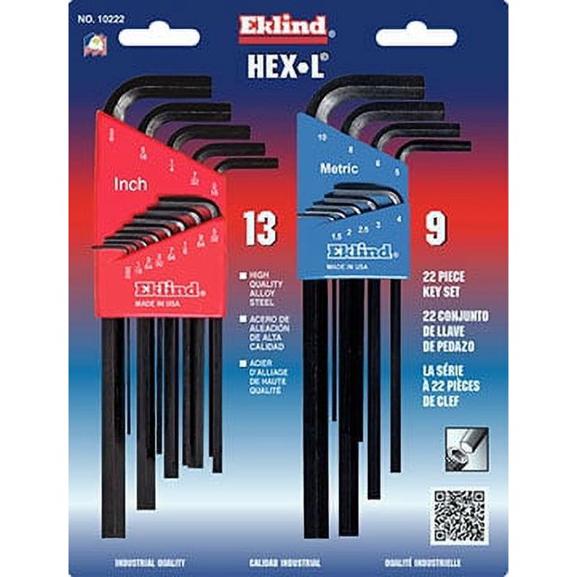 Eklind 10222 Hex-L Key Set Combo Pack, 10213 & 10609 - Walmart Business ...