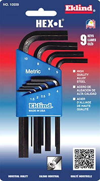 Eklind 10509 9-Inch Metric Hex-L Short Key Set 1.5MM-10MM - Walmart.com