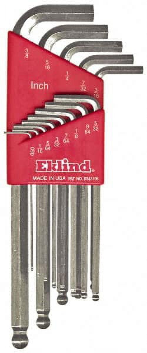 Eklind 13 Piece L-Key Ball End Hex Key Set Hex Range 0.05 to 3/8 ...