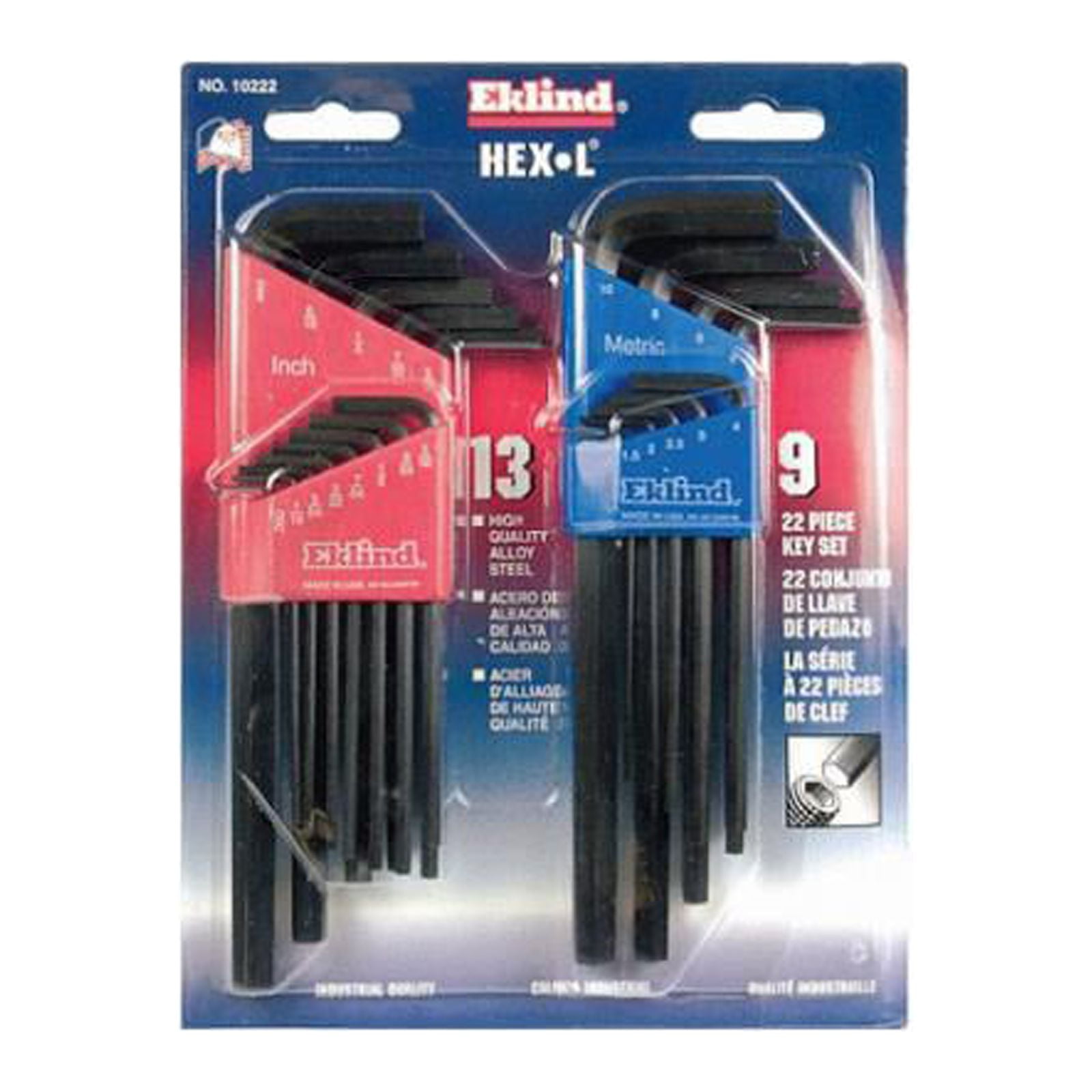 Eklind 17322 22-Pc. Hex-L Key Set, Extra Long, Inch & Metric - Quantity ...