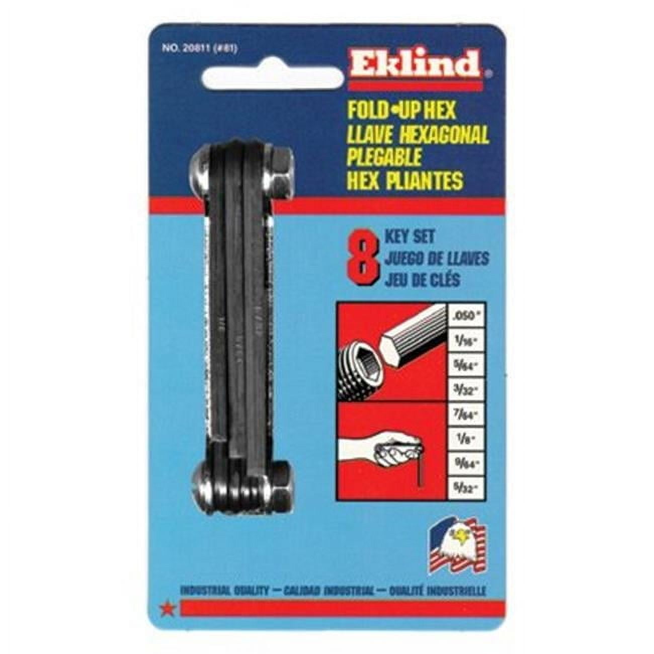Eklind 20811 Steel Handle Fold-up Hex Key allen wrench - 8pc set SAE ...