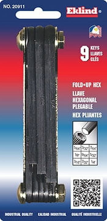 Eklind 20911 SAE Fold-Up Hex Key Set 5/64"-1/4" - Walmart.com