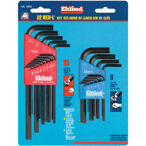Eklind 22-Piece Combination Hex Key Set 22PC SAE/METRIC, Each - Walmart.com