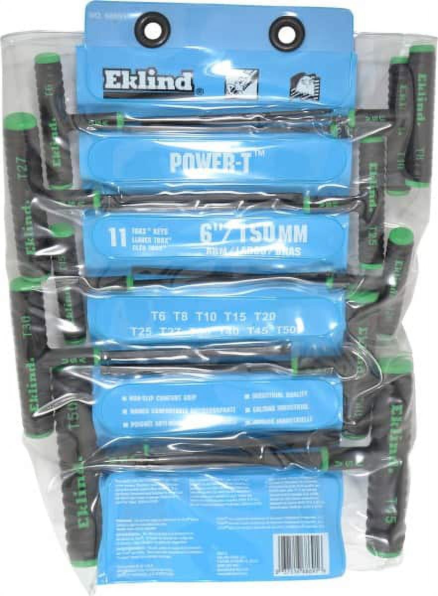 Eklind 68691 Torx Key Set: 11 Pc, T-Handle, T6 to T50 Torx Sizes T10 ...