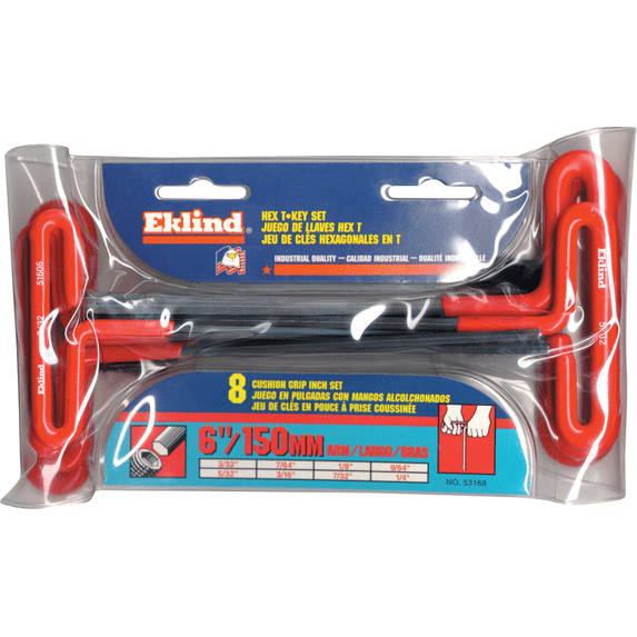 Eklind 8-Piece 6 In. Standard T-Handle Hex Key Set - Single Pack ...