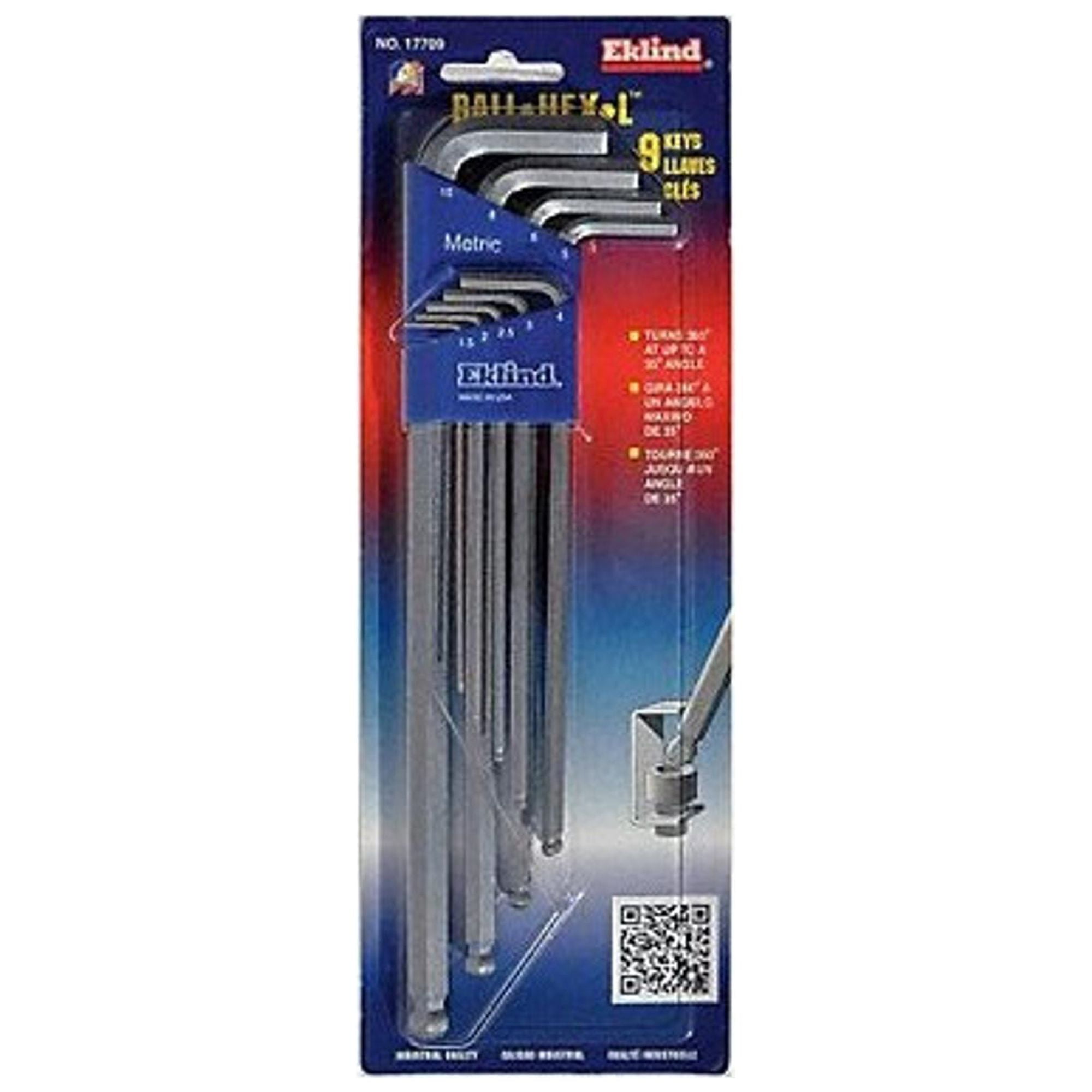 Eklind 9 Piece Metric L-Shape Hex Key Set, 17709 17709 - Walmart.com