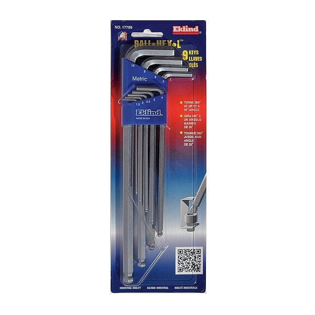 Eklind 9 Piece Metric L-Shape Hex Key Set, 17709 17709 - Walmart.com
