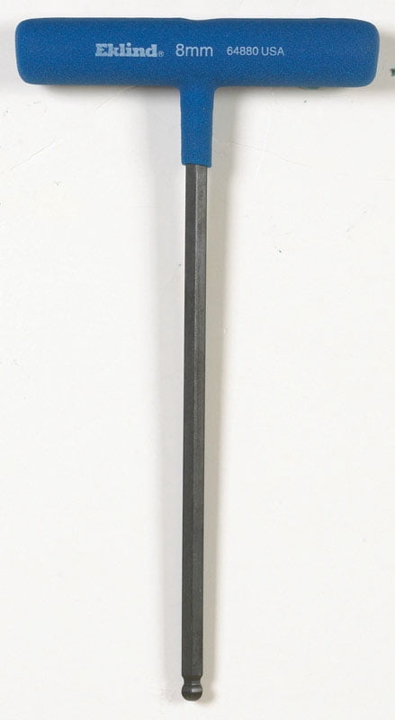 Metric Plain Ball Hex Key Hex Key, 8 mm Tip Size, 9 in Long, 5 in Short ...