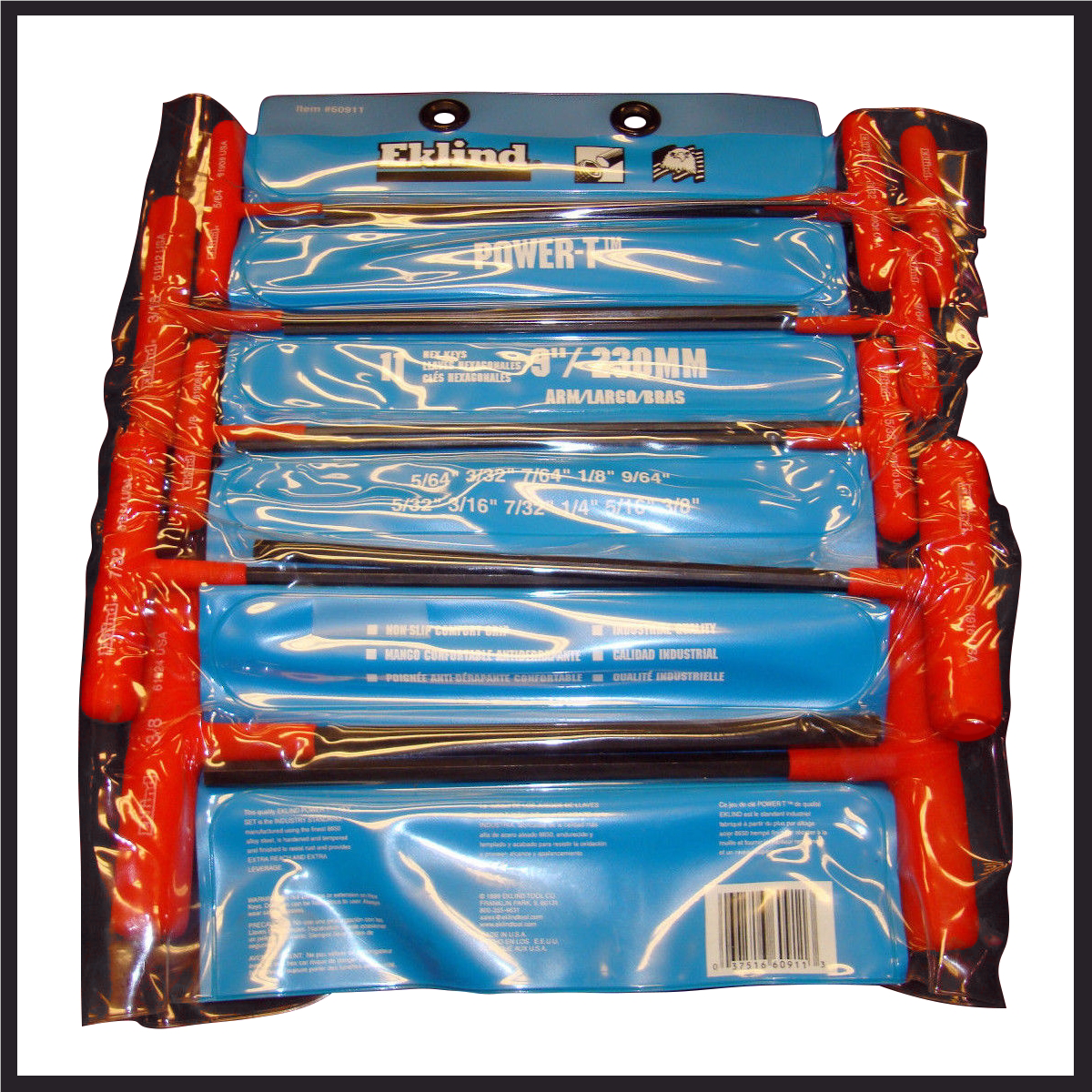 Eklind Tool 60911 11-Piece Power T-Handle Hex Key Set with Pouch ...