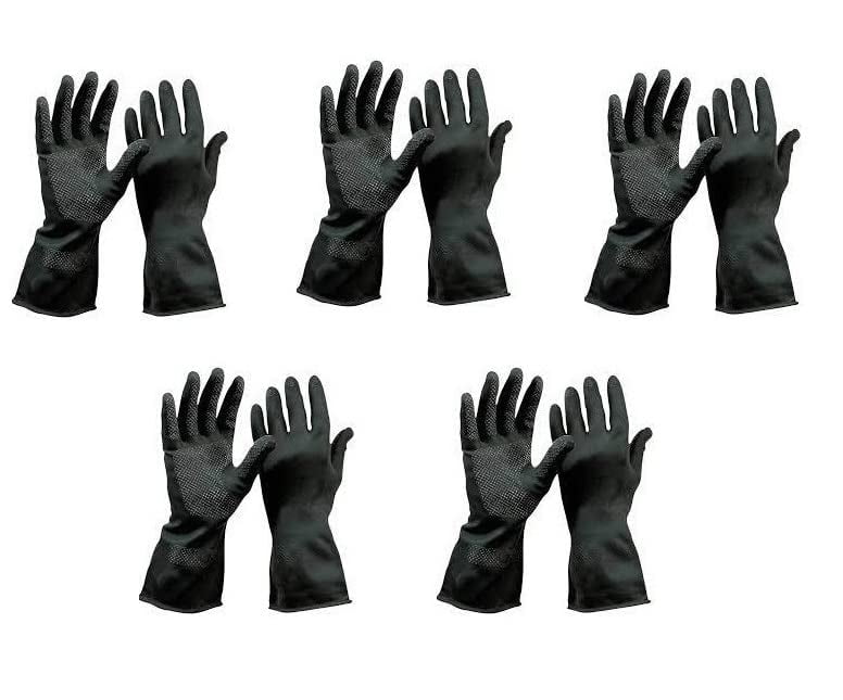Ekon Pack of 5 Silicon Latex Non Slip Multipurpose Heavy Duty Reusable ...