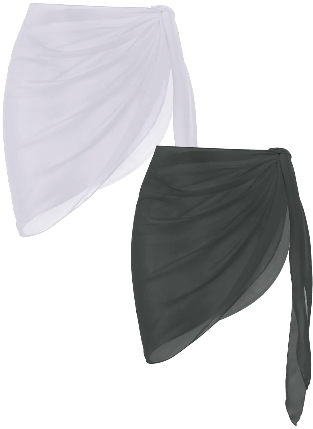 Ekouaer 2 Pieces Women Beach Sarongs Sheer Cover Ups Chiffon Bikini ...