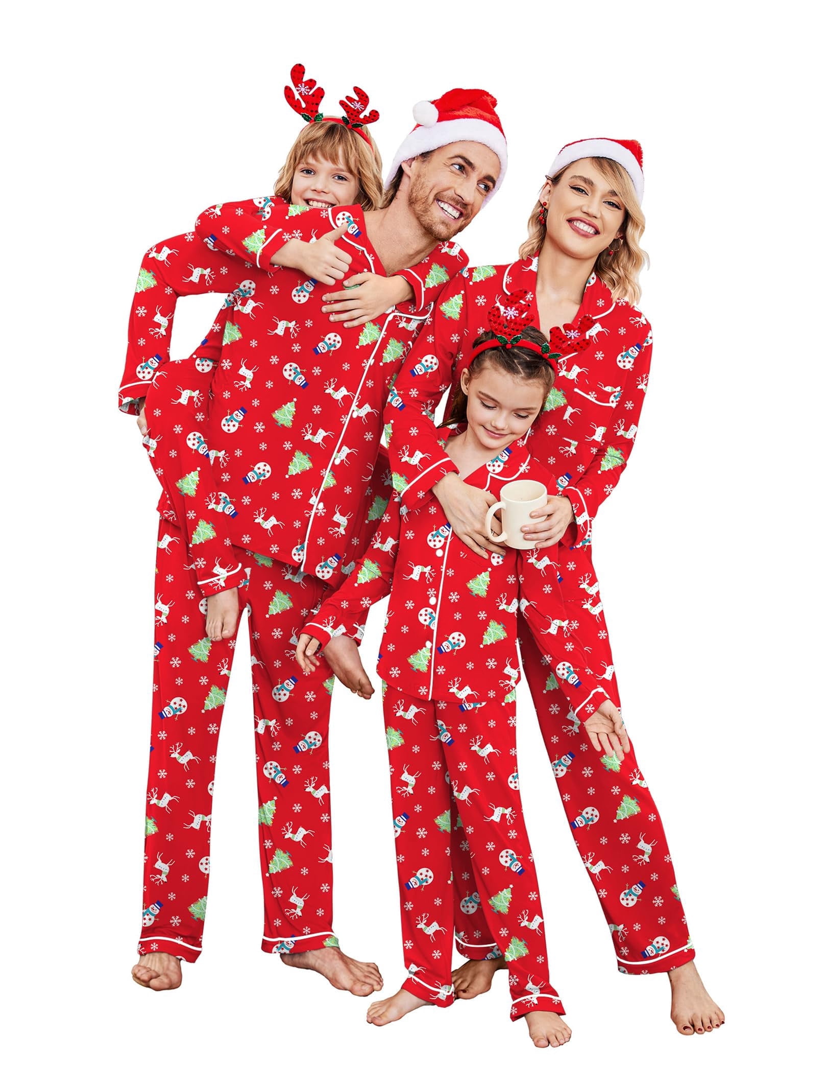 Ekouaer Christmas Mens Womens Family Matching Pajamas Long Sleeve ...