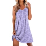 Ekouaer Cotton Nightgowns for Women Sleeveless Night Gown Tank Sleep ...