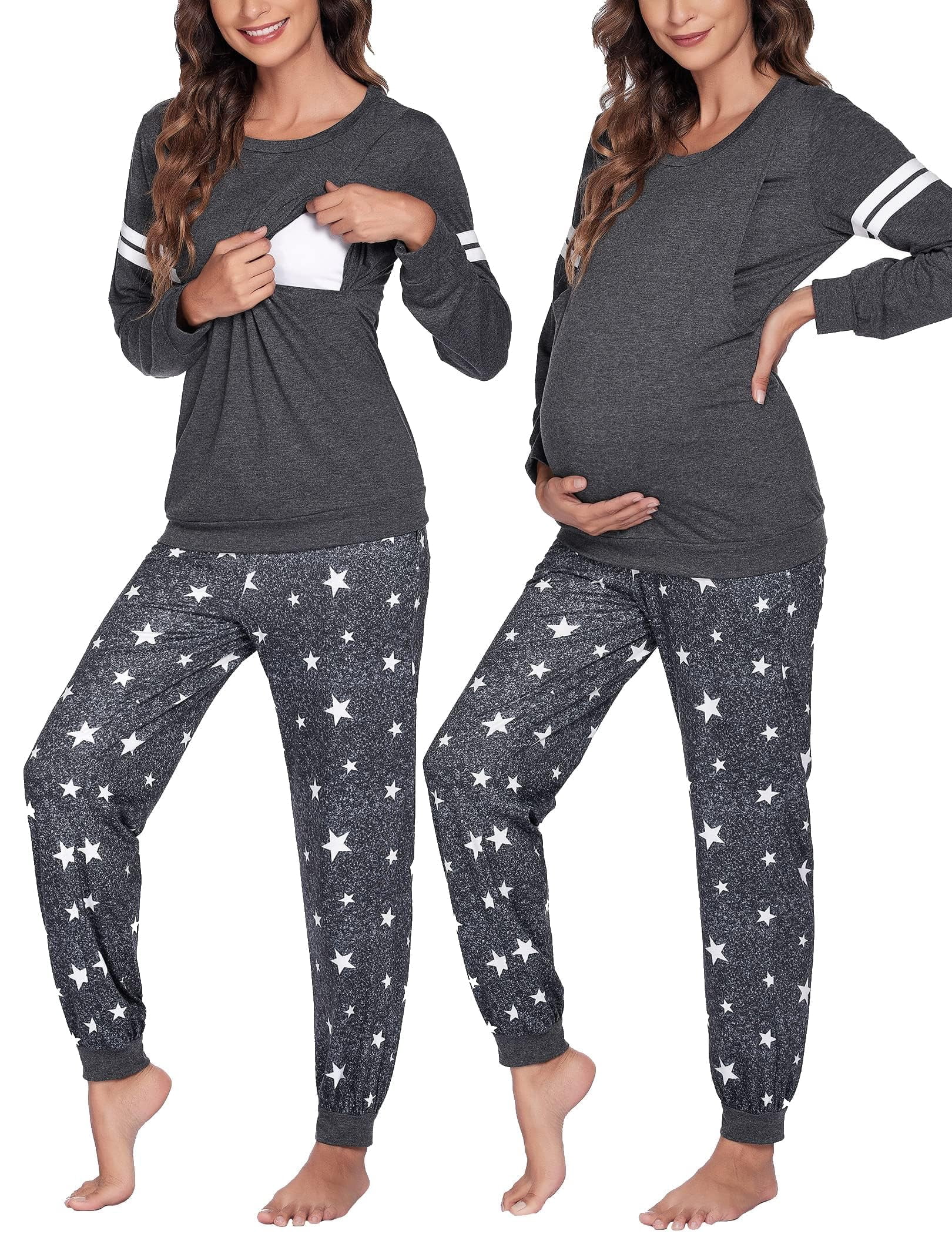 Ekouaer Maternity Pajama Set Nursing Pjs Women Breastfeeding Pregnancy ...