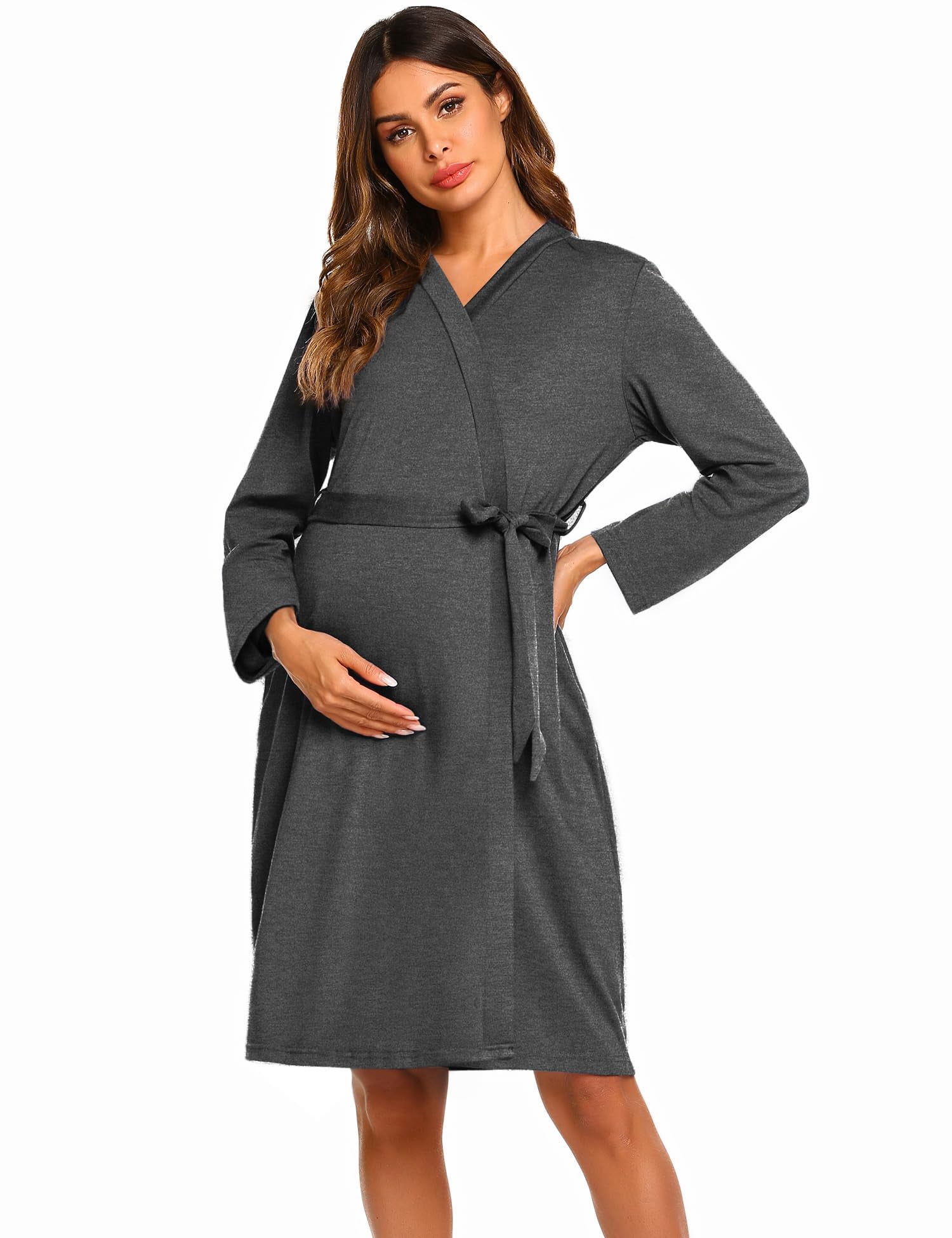 Ekouaer Maternity Robe 3 in 1 Labor Delivery Nursing Gown Hospital ...