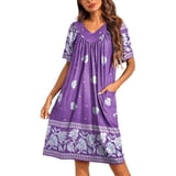 Ekouaer Moo Moos for Wommen Floral Print House Dress with Pockets ...