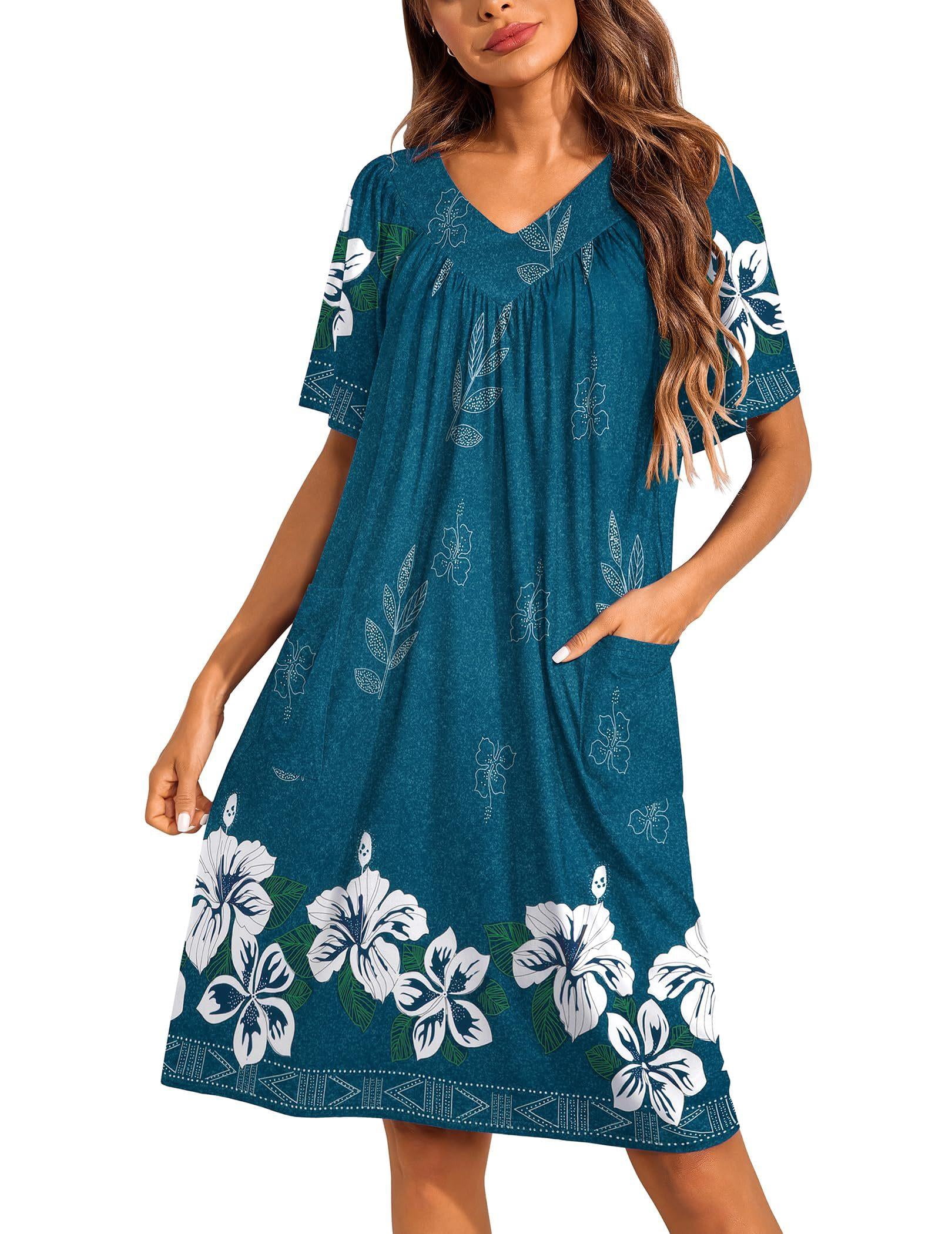 Ekouaer Moo Moos for Wommen Floral Print House Dress with Pockets ...