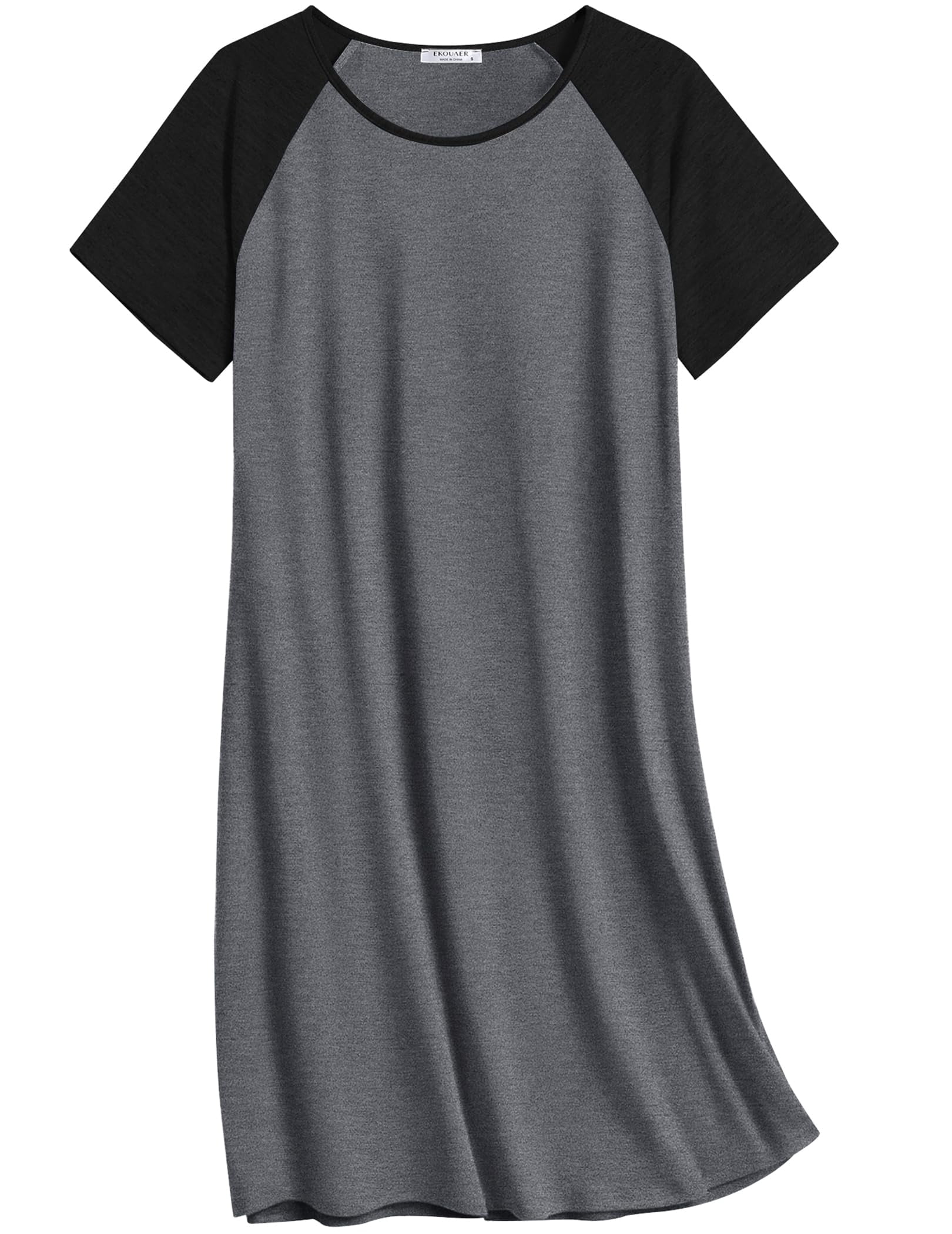 Ekouaer Nightgowns for Women Cotton Sleep Shirts Short Sleeve ...