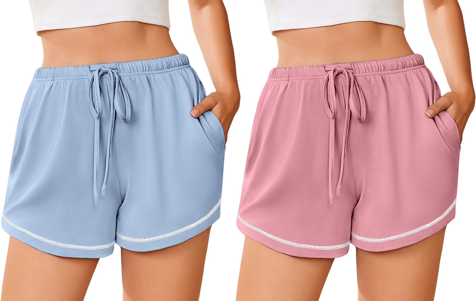 Ekouaer Pajama Shorts for Women Soft Sleep Shorts Casual Lounge Pants ...