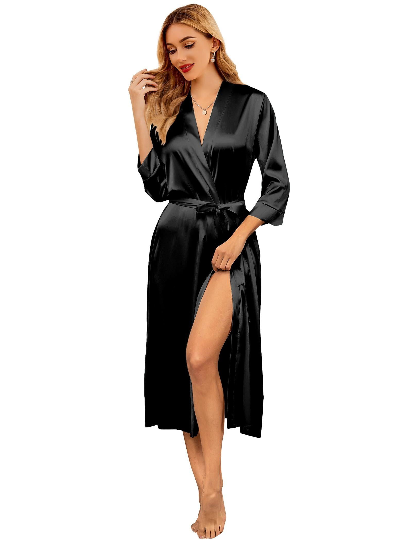 Ekouaer Silk Robes for Women Long Satin Bride Bridesmaid Wedding Party ...