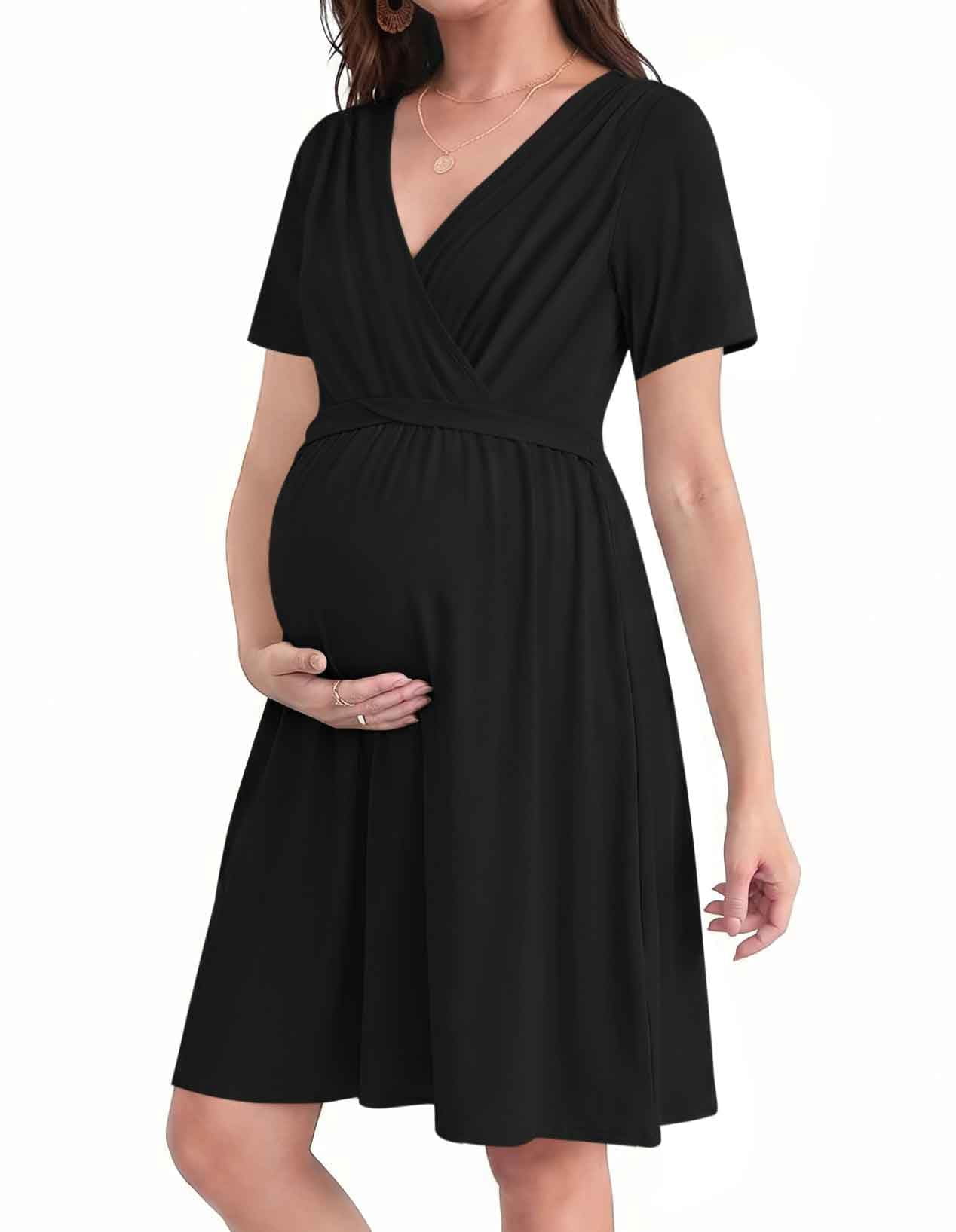 Ekouaer Women 3 in 1 Labor and Delivery Gown Split Front Flap Maternity ...