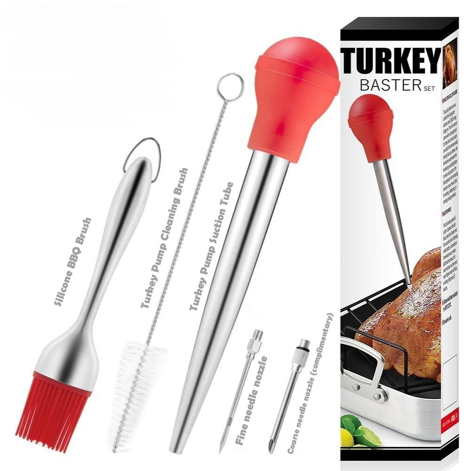 Ekuci 304 Stainless Steel Turkey Baster Kit , Red - Walmart.com