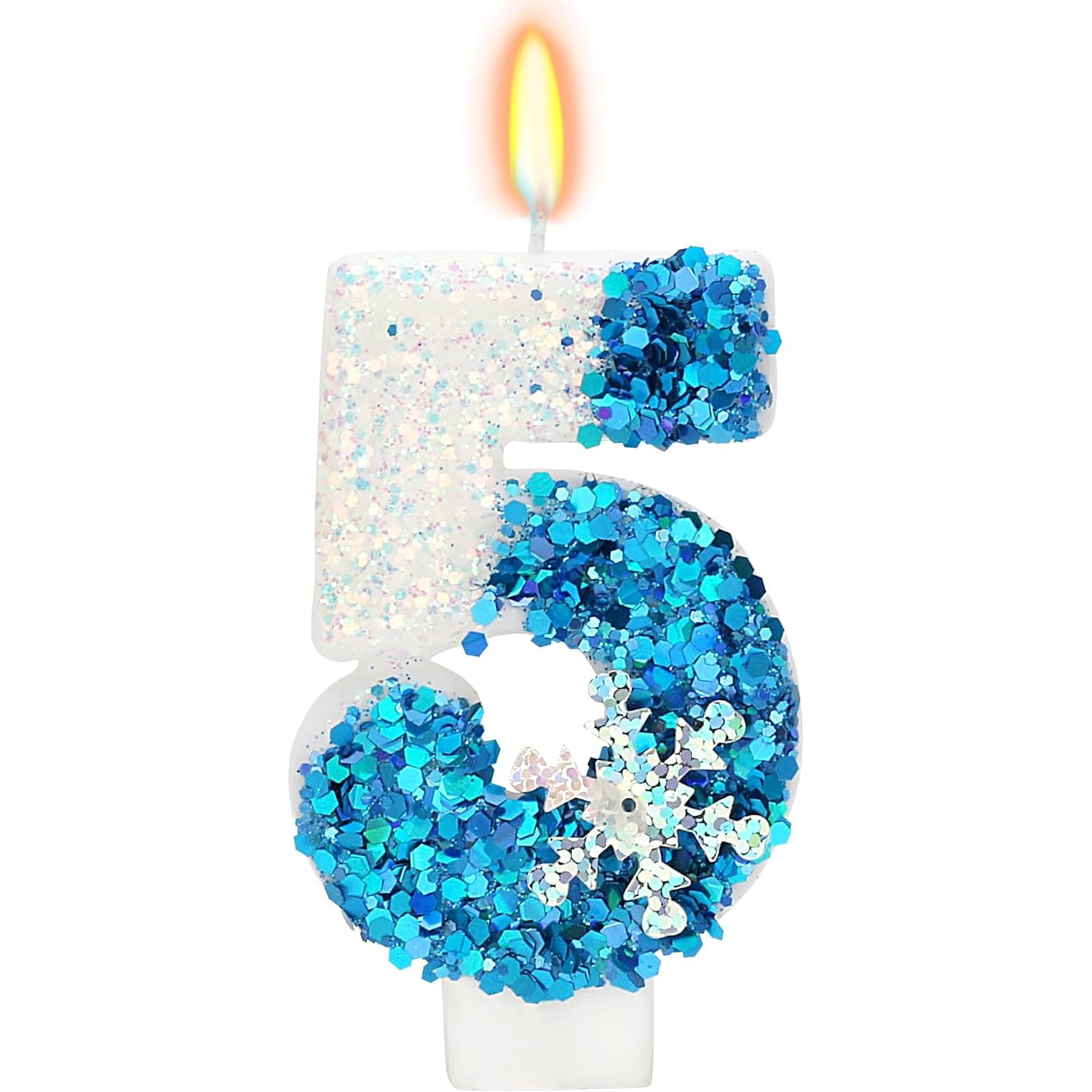 Ekuci Frozen Themed Number 3 Birthday Candle, Smokeless Wax Cake Topper ...