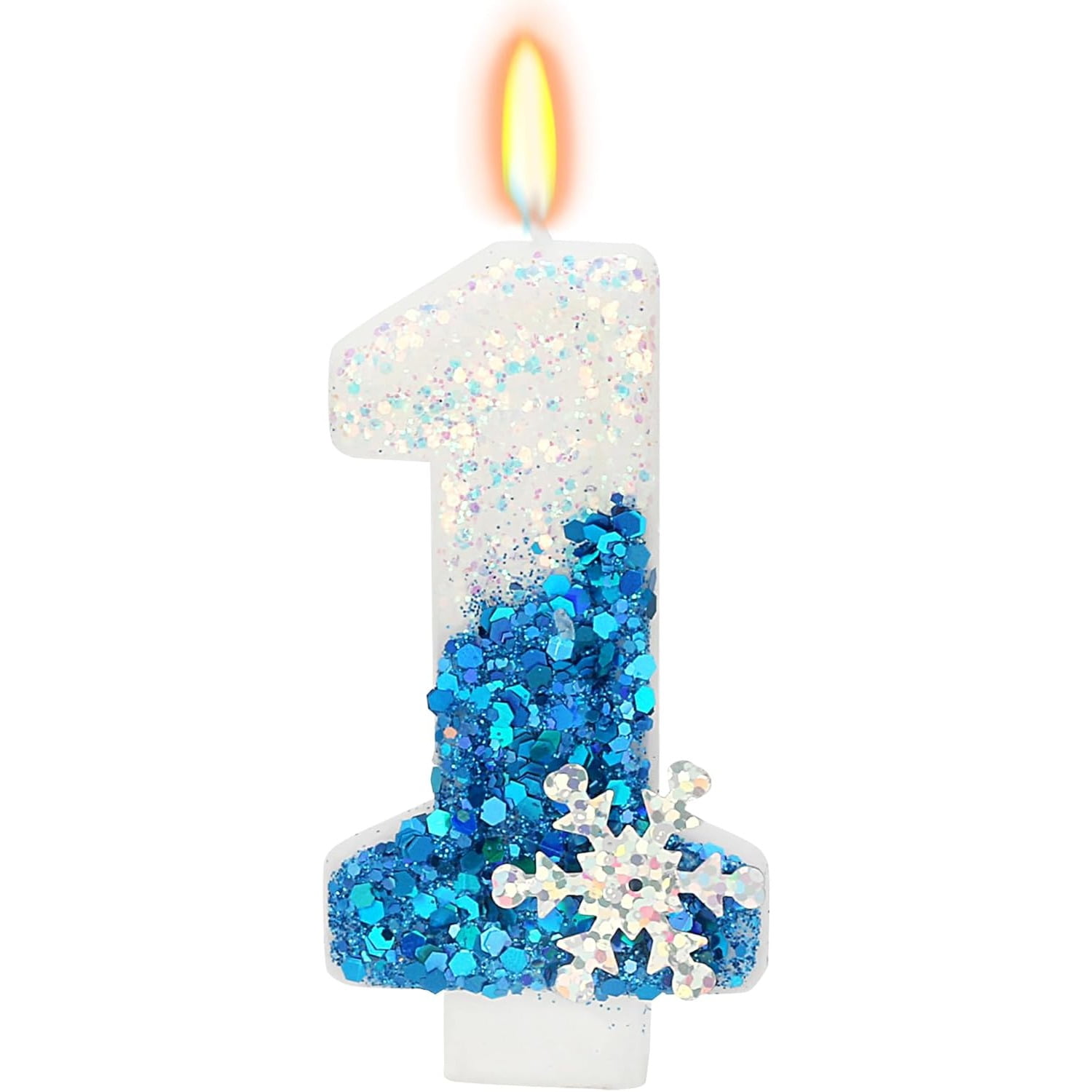 Ekuci Frozen Themed Number 3 Birthday Candle, Smokeless Wax Cake Topper ...
