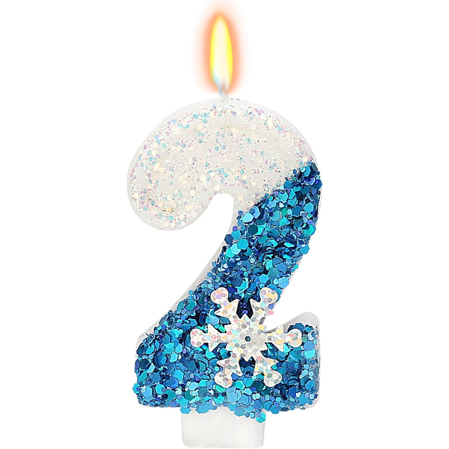 Ekuci Frozen Themed Number 3 Birthday Candle, Smokeless Wax Cake Topper ...