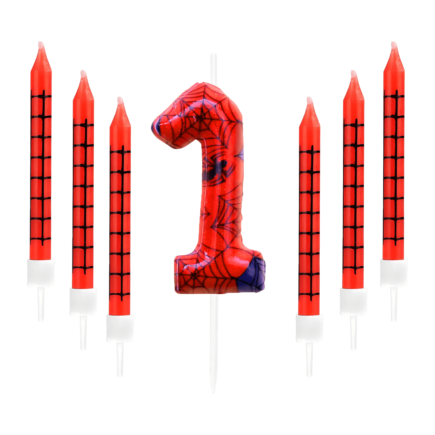 Ekuci Spider Themed Birthday Candle Set, Red & Blue, Number 6, Ideal ...
