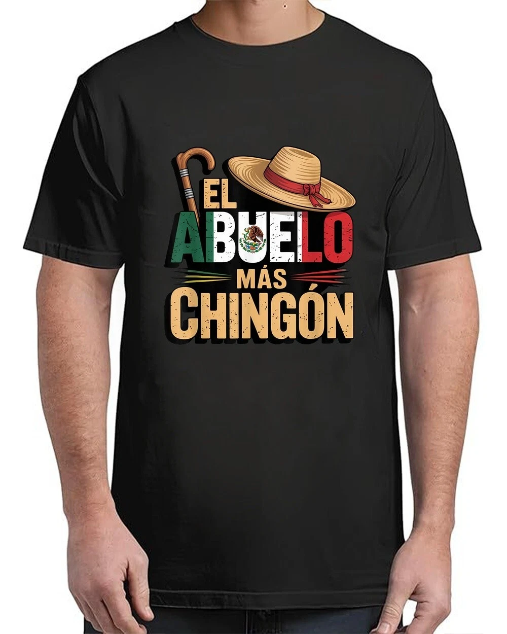 El Abuelo Mas Chingon Funny Best Mexican Dad Vintage Adult S-4XL T ...