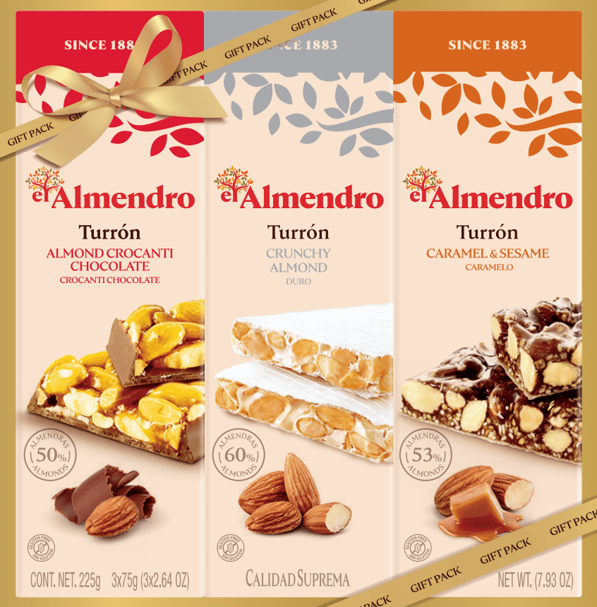 El Almendro Traditional Turron Assortment Gift Pack, 7.93 oz Box ...