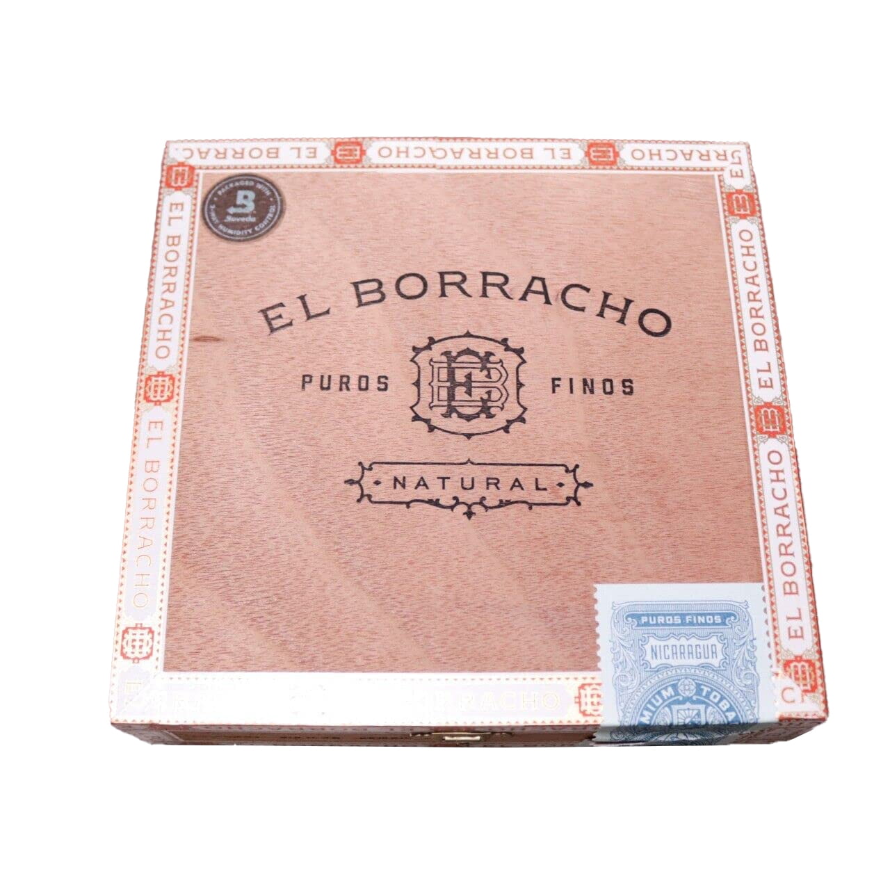El Borracho Natural Edmundo Empty Wood Cigar Box 7" x 6.75" x 1.75 ...