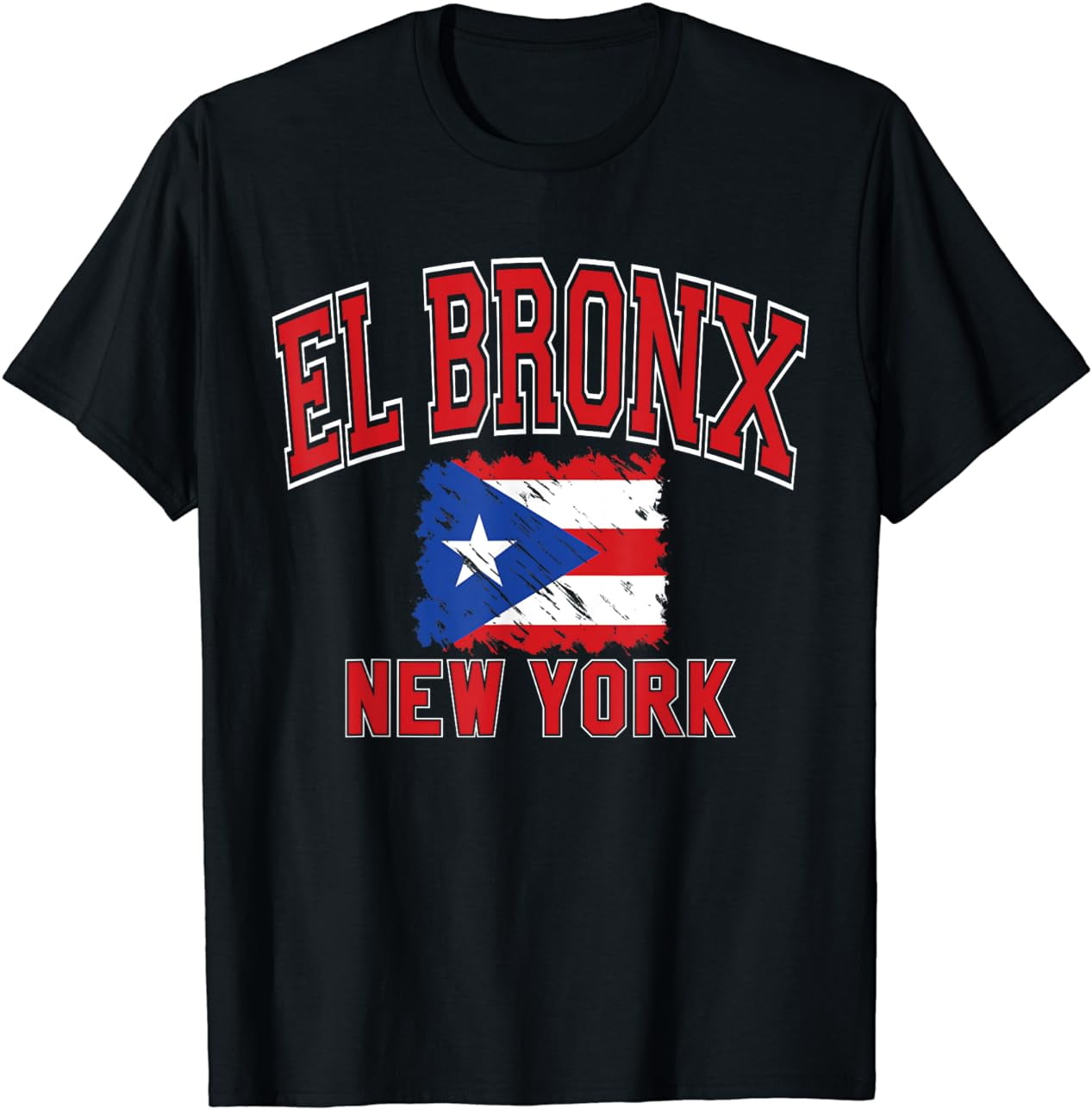 El Bronx New York Paintbrush Style Puerto Rico Flag T-Shirt - Walmart.com