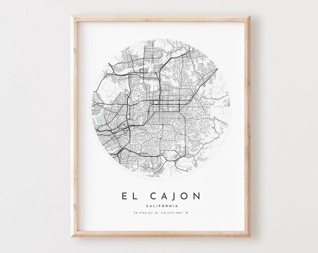 El Cajon Map Print, El Cajon Map Poster City Wall Art, Ca Road Map ...